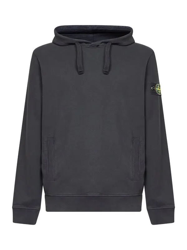 Stone Island Black Stretch Organic Cotton Hoodie - Multicolor