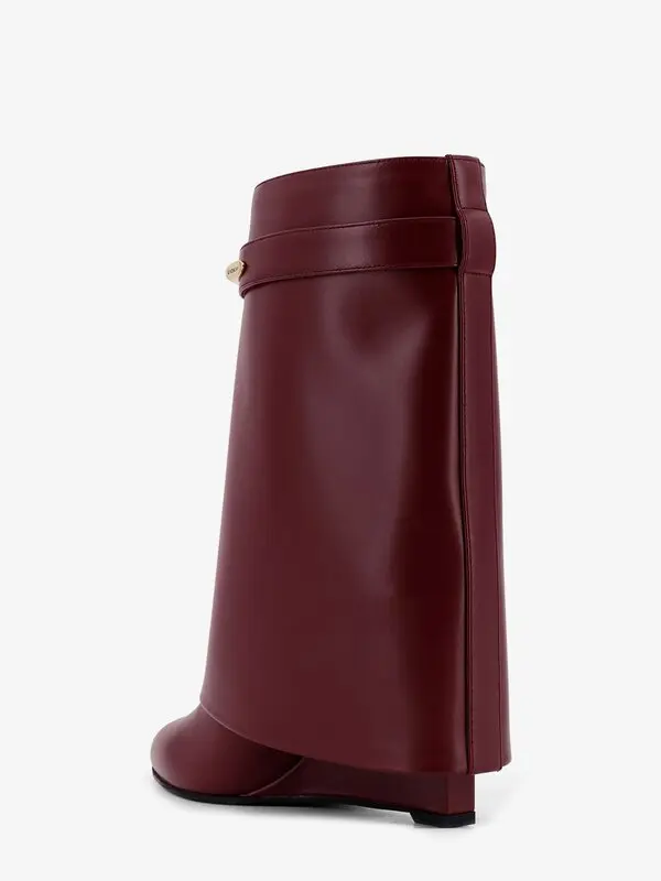 Givenchy Shark Leather Boots - Red