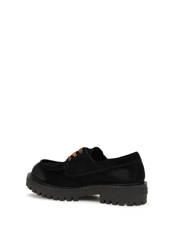 Prada Suede Lace-up Loafers