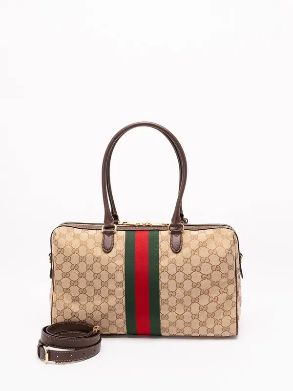 Gucci Horsebit Web Boston Bag