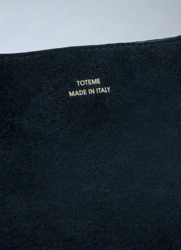 TOTEME Medium Bevel Suede Shoulder Bag - Black