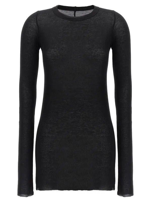 Rick Owens Ribbed Long Sleeve T-shirt - Black
