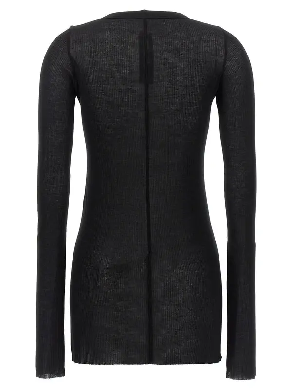 Rick Owens Ribbed Long Sleeve T-shirt - Black