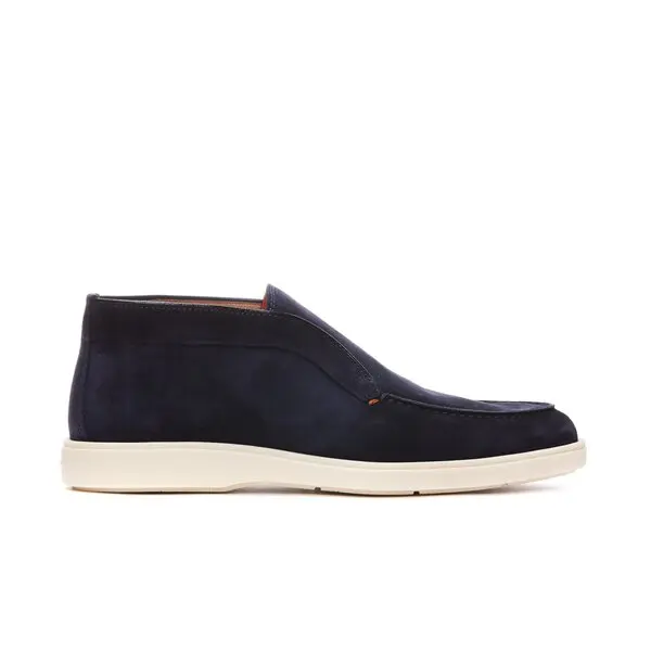 Santoni Suede Desert Booties - Blue