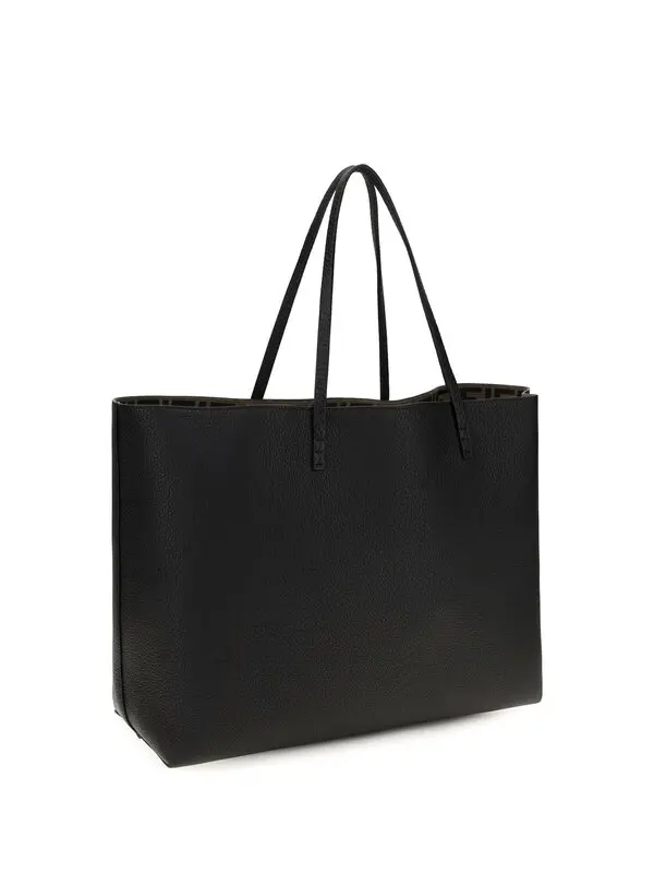 Fendi Roman Leather Shopping Bag - Black