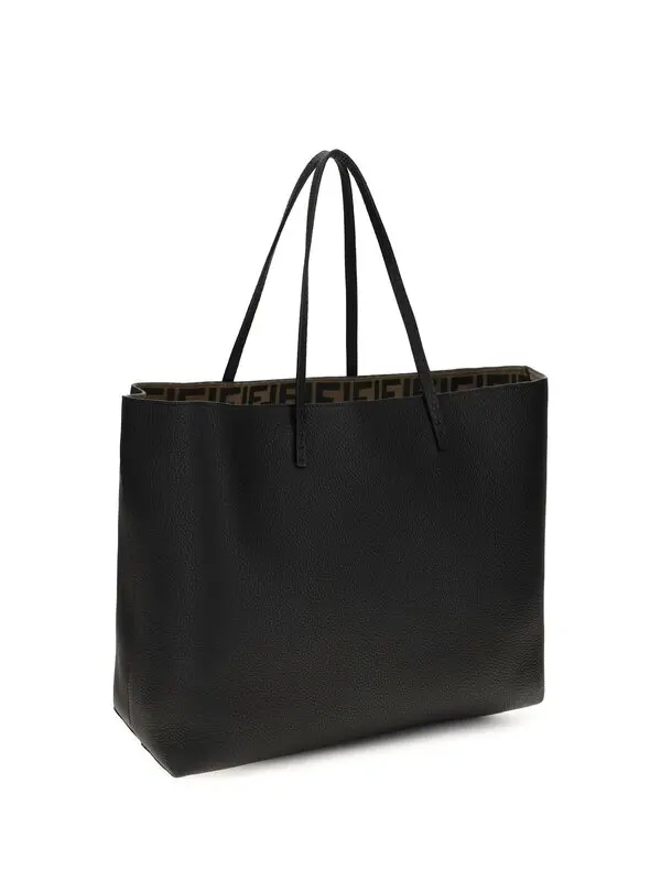 Fendi Roman Leather Shopping Bag - Black