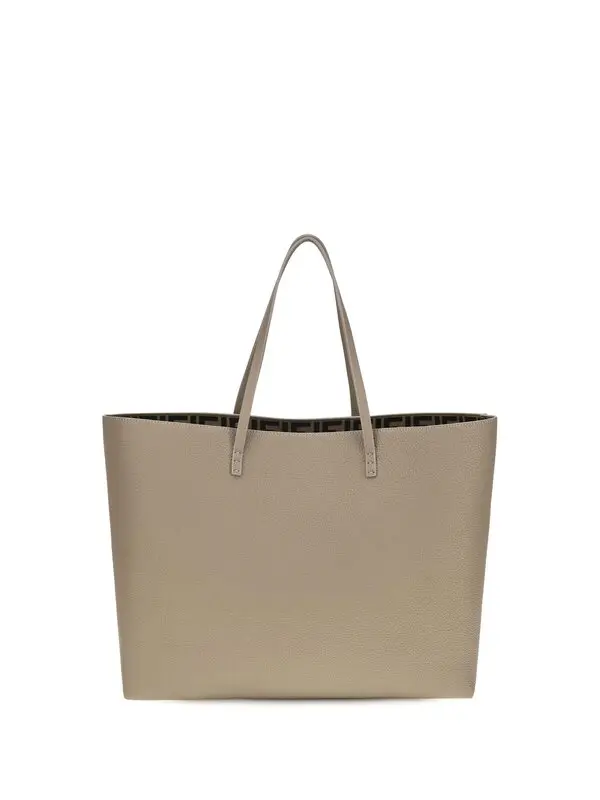 Fendi Roll Roman Leather Shopping Bag - Cream