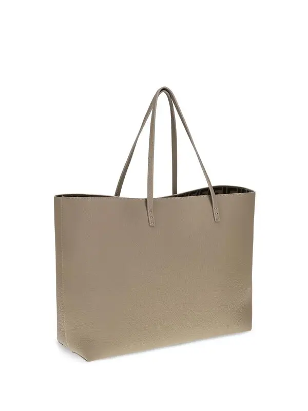 Fendi Roll Roman Leather Shopping Bag - Cream