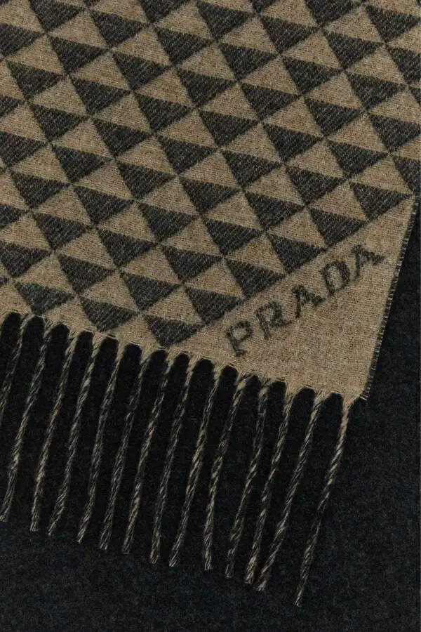 Prada Embroidered Wool Blend Scarf