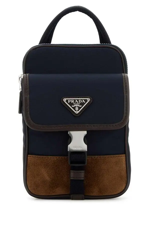 Prada Two-tone Nylon And Suede Phone Case - Multicolor