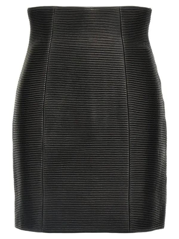 Balmain Hw Rolled' Skirt - Black