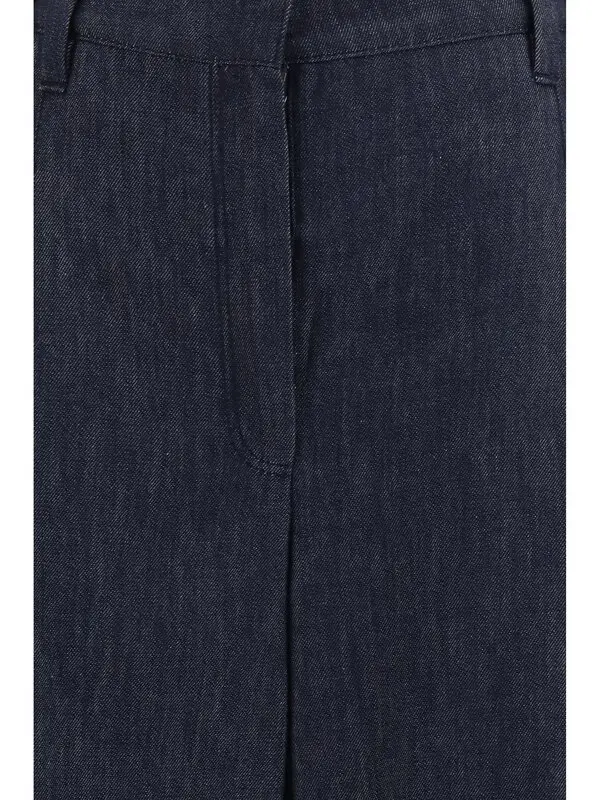 Brunello Cucinelli Denim Effect Twill Wide Pants