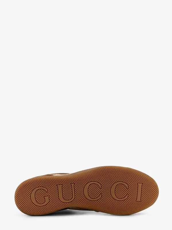 Gucci Shift Suede Sneakers With Gg Supreme Fabric Inserts
