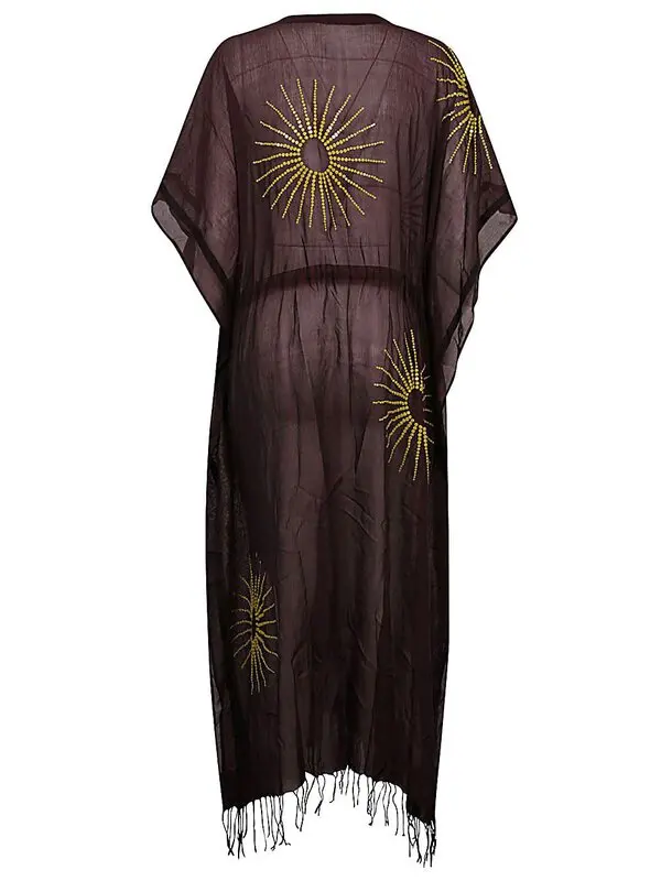 Dries Van Noten Cotton And Silk Embroidered Kaftan