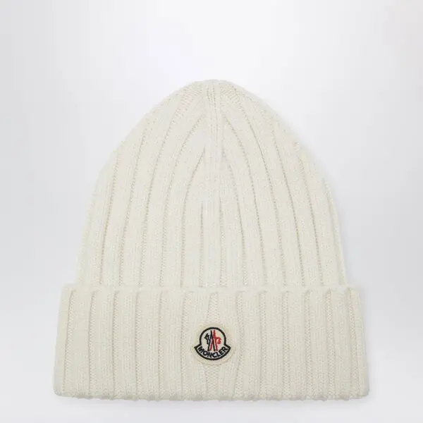 Moncler Cable-knit Wool Beanie - White