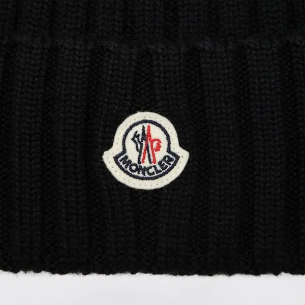 Moncler Cable-knit Wool Beanie - Black