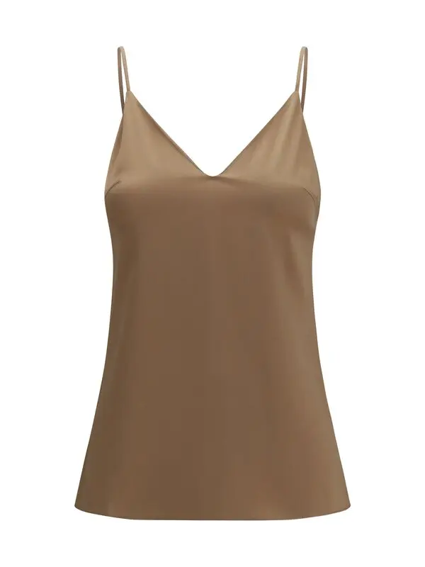 Brunello Cucinelli Stretch Silk Top - Brown