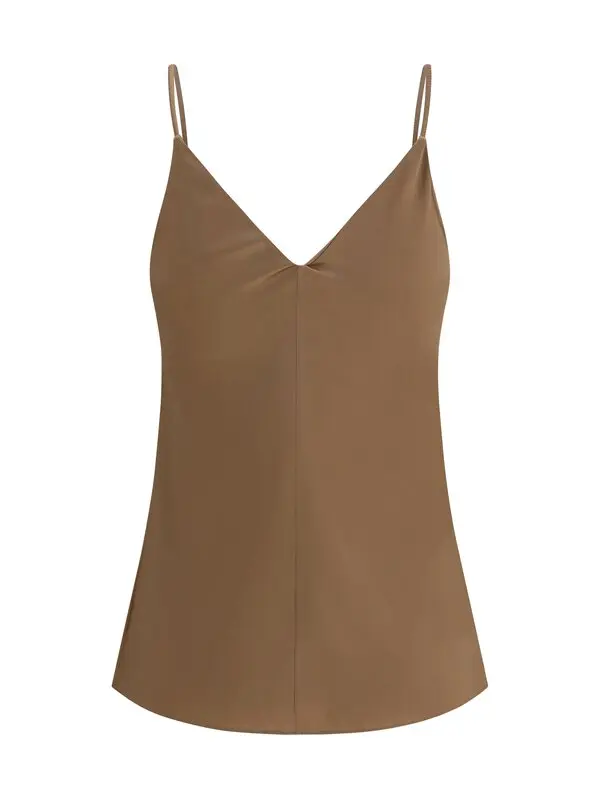 Brunello Cucinelli Stretch Silk Camisole Top - Brown