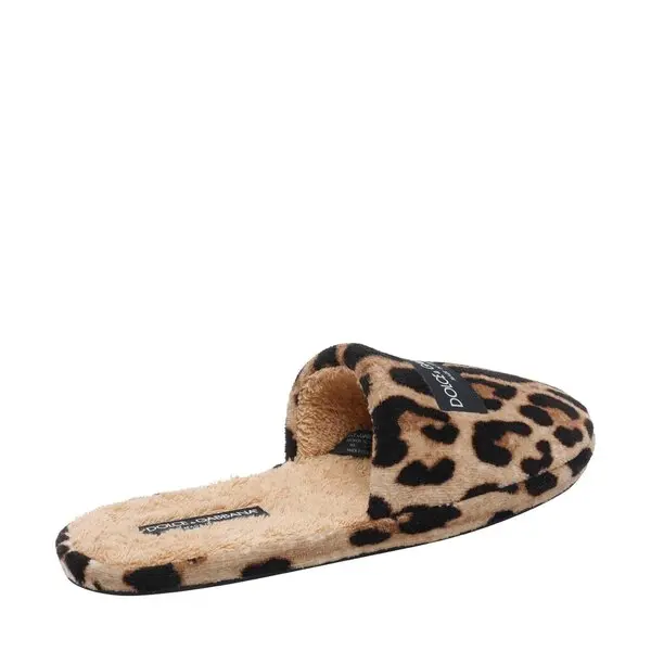 Dolce & Gabbana Animal Print Hotel Slippers - Brown