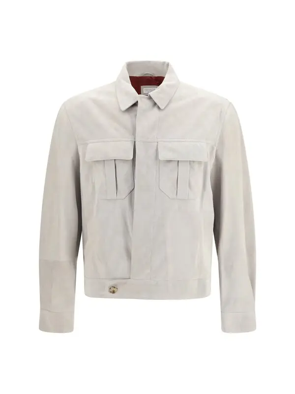 Brunello Cucinelli Suede Jacket - Cream