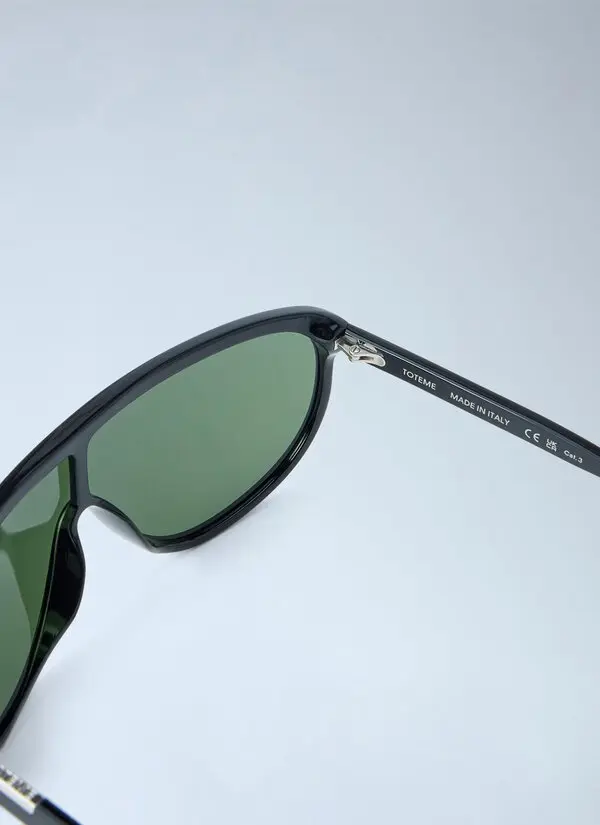 TOTEME Shield Aviator Sunglasses - Black