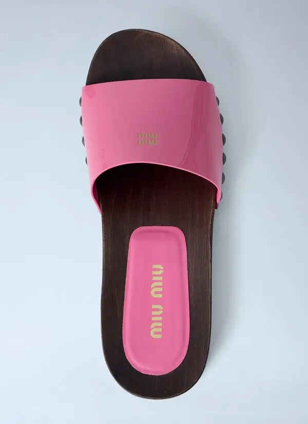 Miu Miu Studded Slide Sandals