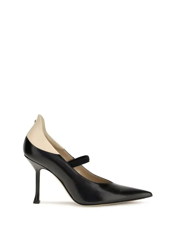 Fendi Two-tone Calfskin Pumps - Black