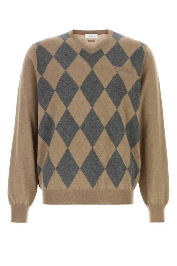 FERRAGAMO Cappuccino Wool Sweater