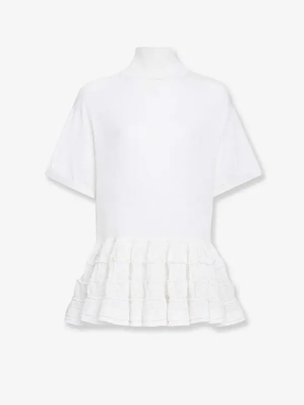 Alaïa Peplum Virgin Wool Sweater - Multicolor