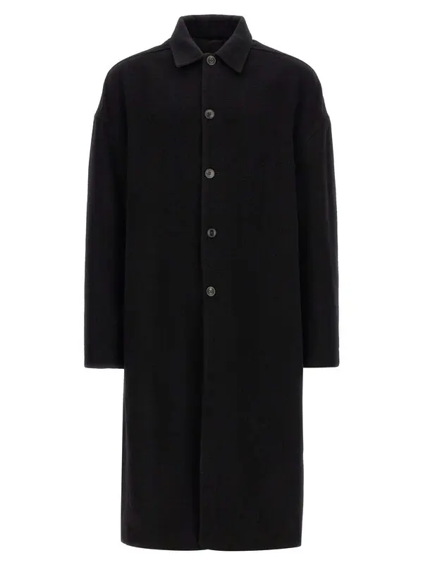Rick Owens Buttoned Brad' Coat - Black
