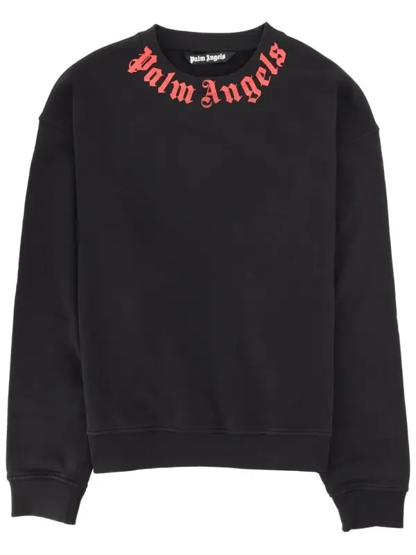 Palm Angels Felpa Con Logo - Black
