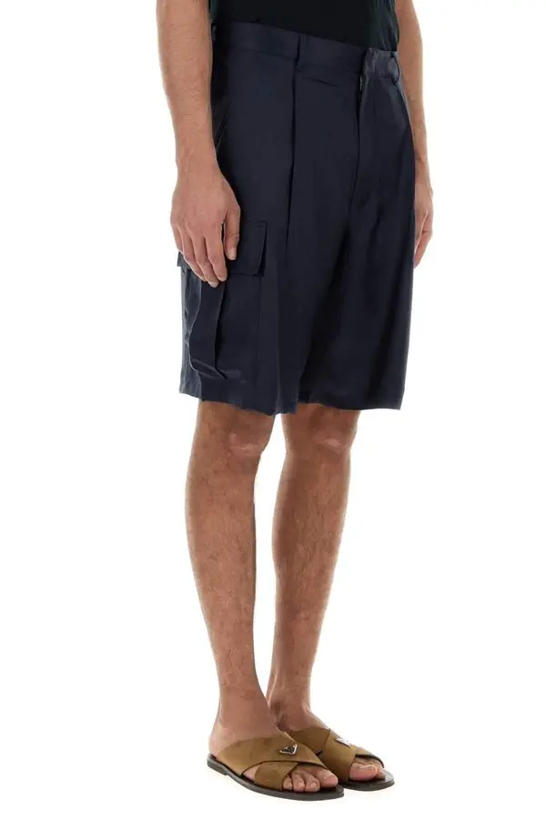 Prada Dark Silk Bermuda Shorts