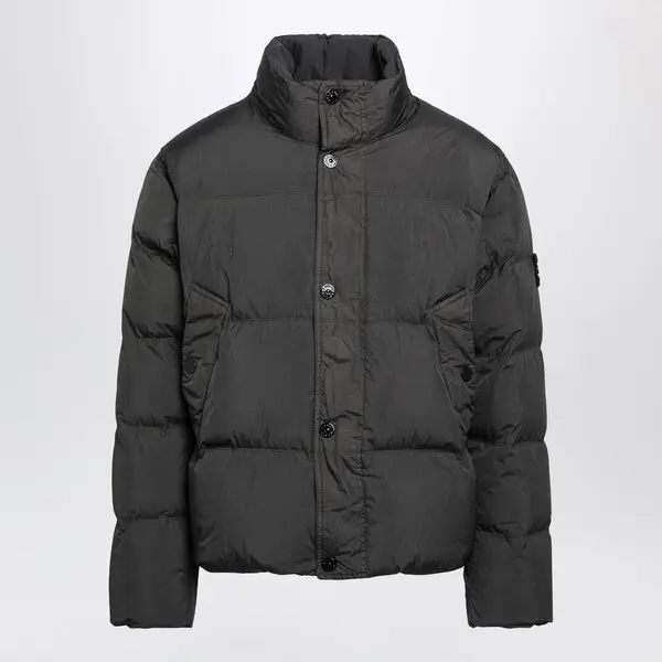 Stone Island Quilted Compass Lead Grey Polyamide Jacket - Gray
