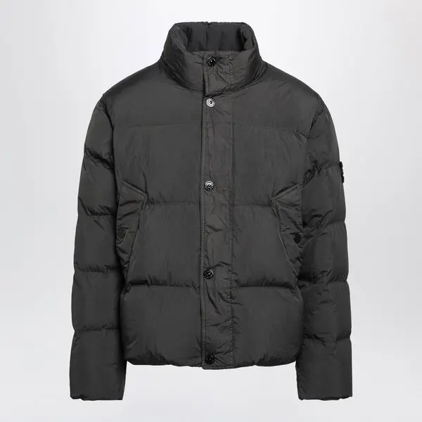 Stone Island Quilted Compass Lead Grey Polyamide Jacket - Gray