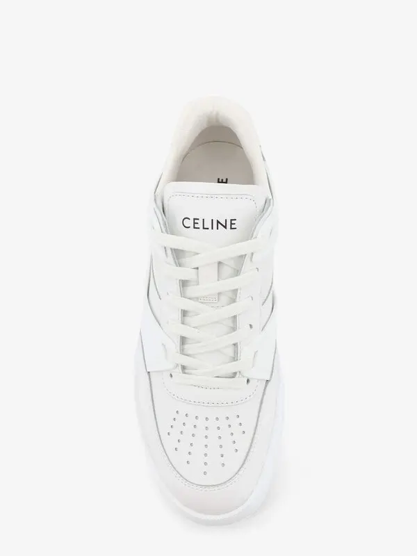 Celine Ct-09 Leather Sneakers With Mesh Inserts
