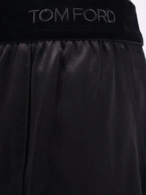 TOM FORD Pyjamas Stretch Satin Trousers - Black