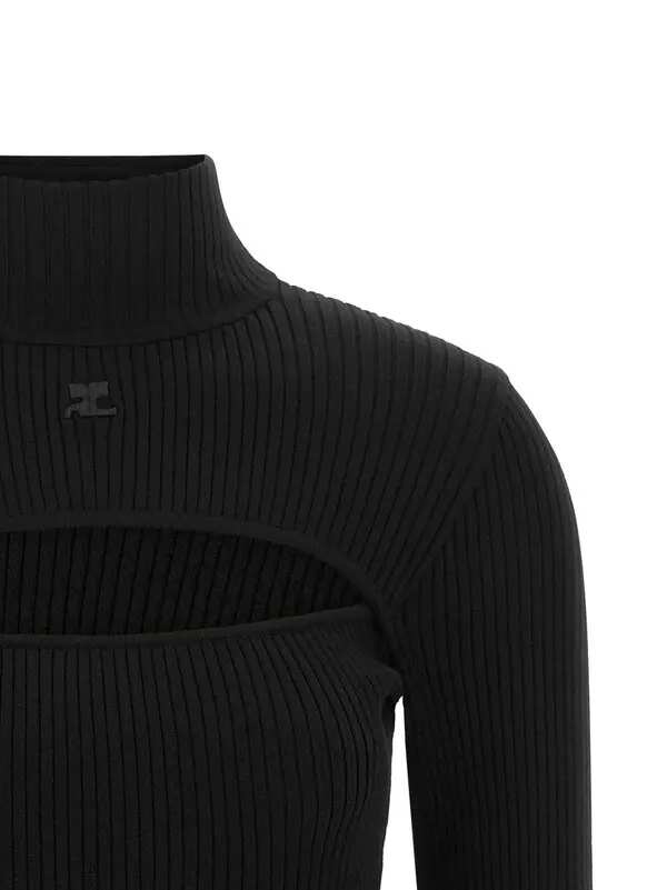 COURREGES Cut-out Sweater - Black