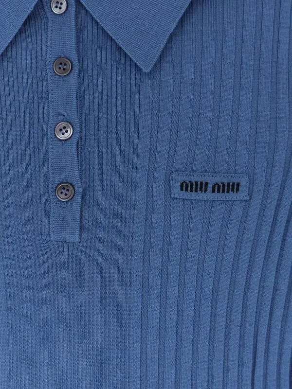 Miu Miu Virgin Wool Polo Shirt