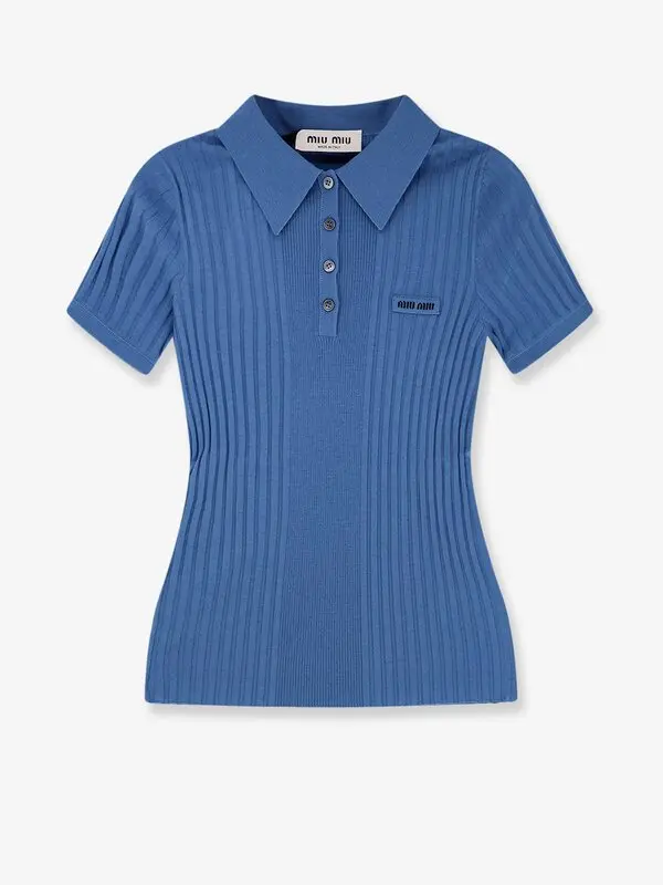 Miu Miu Virgin Wool Polo Shirt - Multicolor