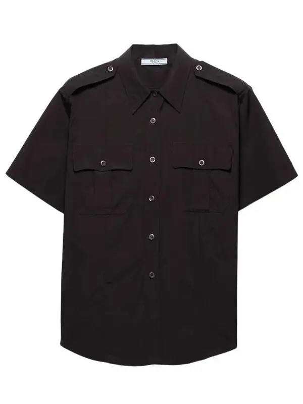 Prada Short-sleeved Poplin Utility Shirt