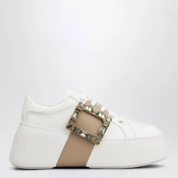 ROGER VIVIER Smooth Nappa Leather Viv Skate Sneakers - White