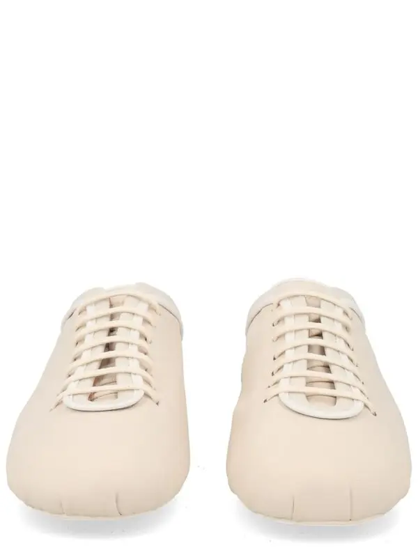 Dries Van Noten Sneaker Ballerina In Pelle - White
