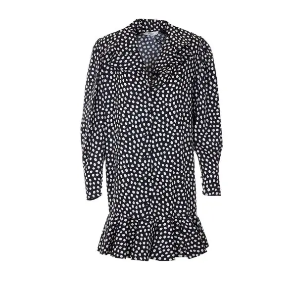 Chloé Silk Jacquard Long Sleeve Mini Dress - Black