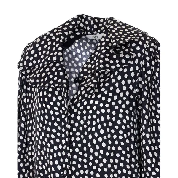 Chloé Silk Jacquard Long Sleeve Mini Dress - Black