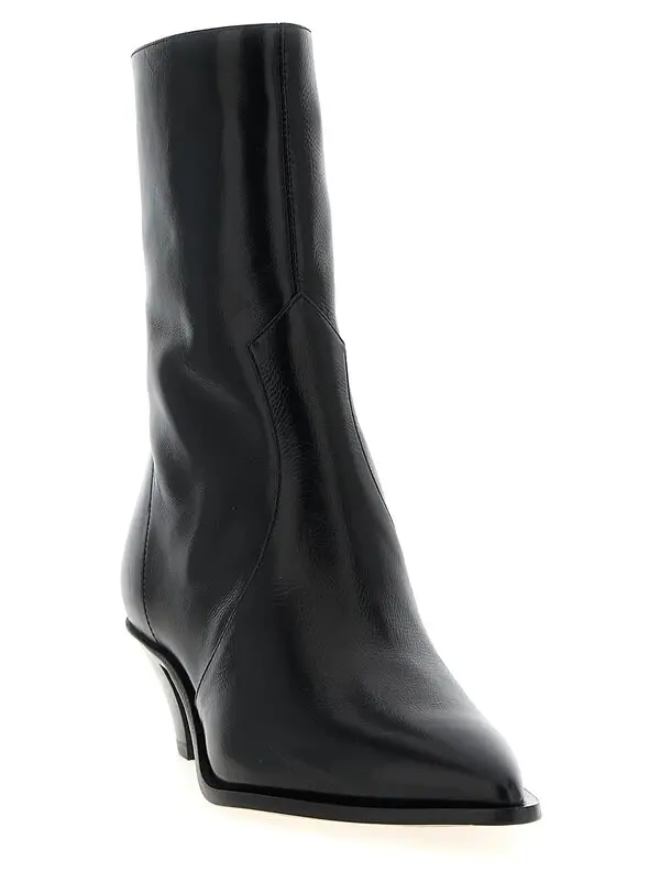 AQUAZZURA Leather Ankle Boots - Black