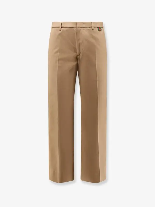 Gucci Cotton Trousers With Web Detail - Multicolor