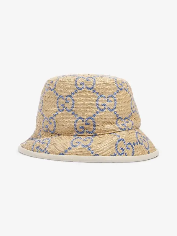 Gucci Gg Raffia Effect Bucket Hat