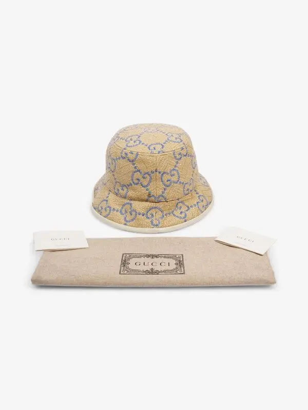 Gucci Gg Raffia Effect Bucket Hat