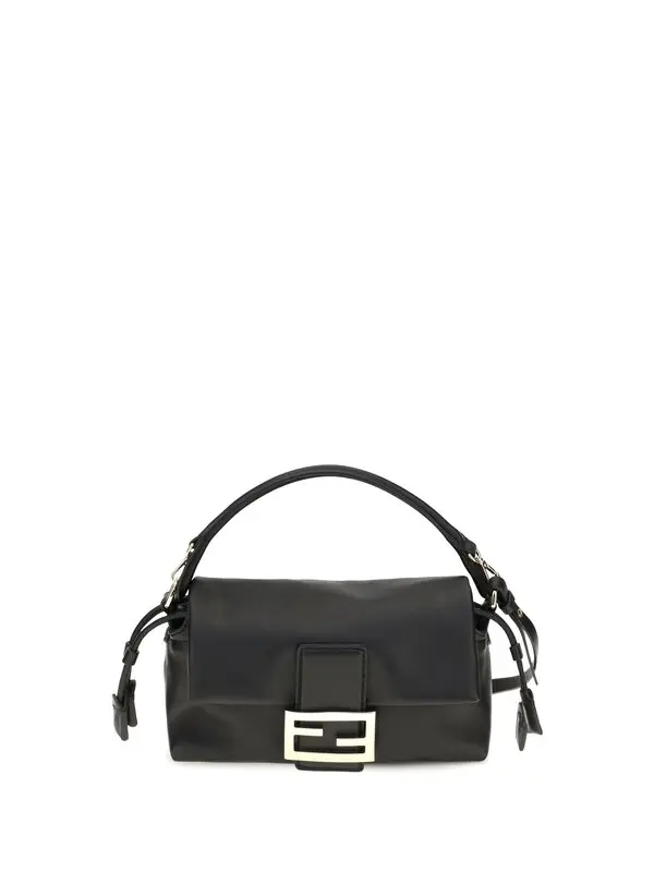 Fendi Small Baguette Soft Nappa Leather Handbag - Black