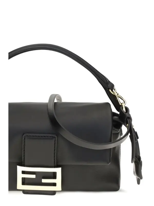 Fendi Small Baguette Soft Nappa Leather Handbag - Black